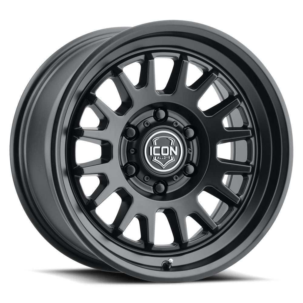 ICON Alloys Anza, Satin Black, 17 x 8.5 / 6 x 5.5, 25mm Offset, 5.75"
