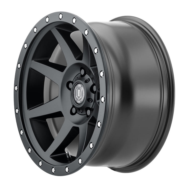 ICON Alloys Rebound, Satin Black, 17 x 8.5, 5 X 4.5, 0MM Offset, 4.75"